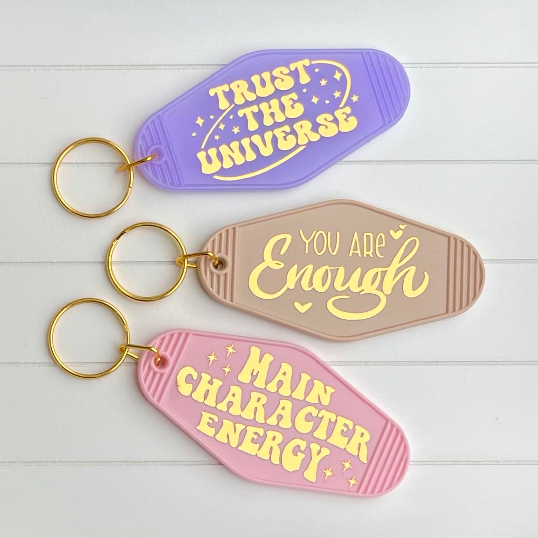 Motivational Motel Keychain Retro Keyring Self Love Quotes - Etsy