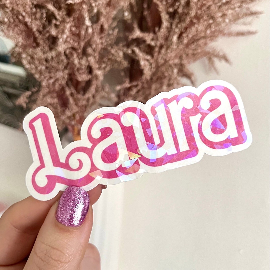 Personalised 4” Name Sticker With Rainbow Holographic Finish | for ...