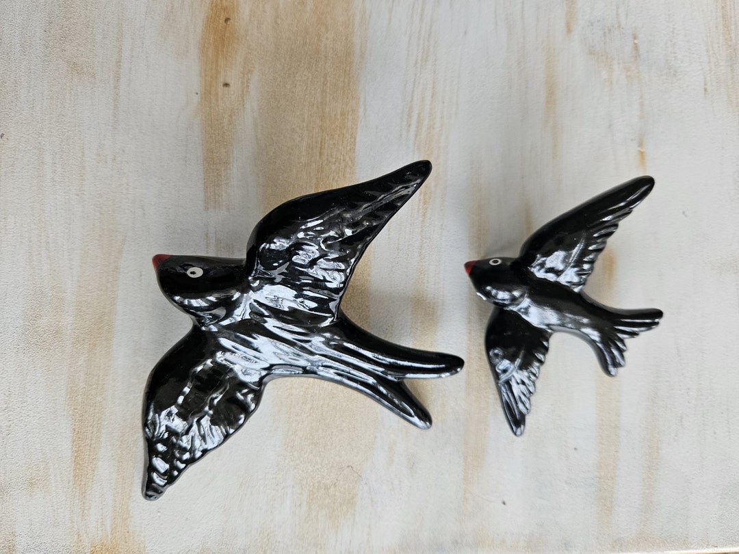 Set of Hand Painted Swallows - Etsy