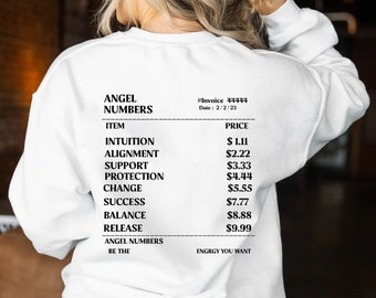 Angel Number Receipt Hoodie - Etsy