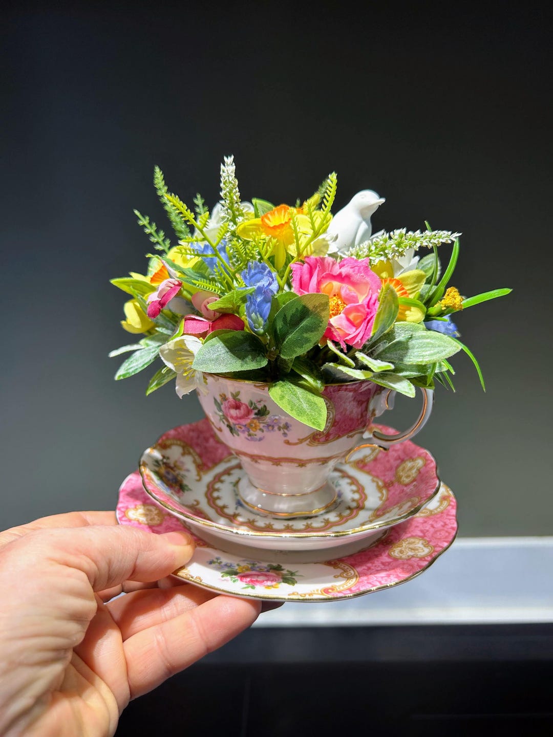 Floral Teacup Arrangement: Vintage Royal Albert Bone China Posy - Etsy UK