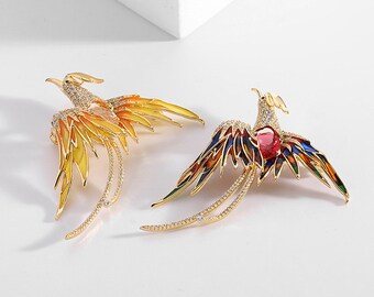 Phoenix Rising Pin Badge - Etsy