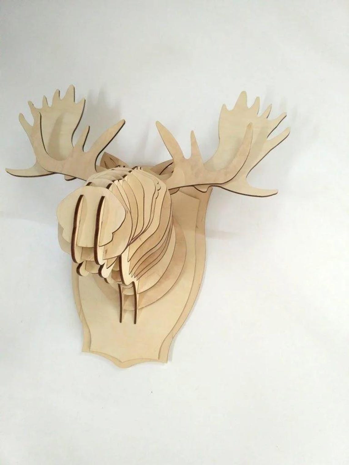 3D Moose Head Template - Laser Cut Wall Art Design - Etsy