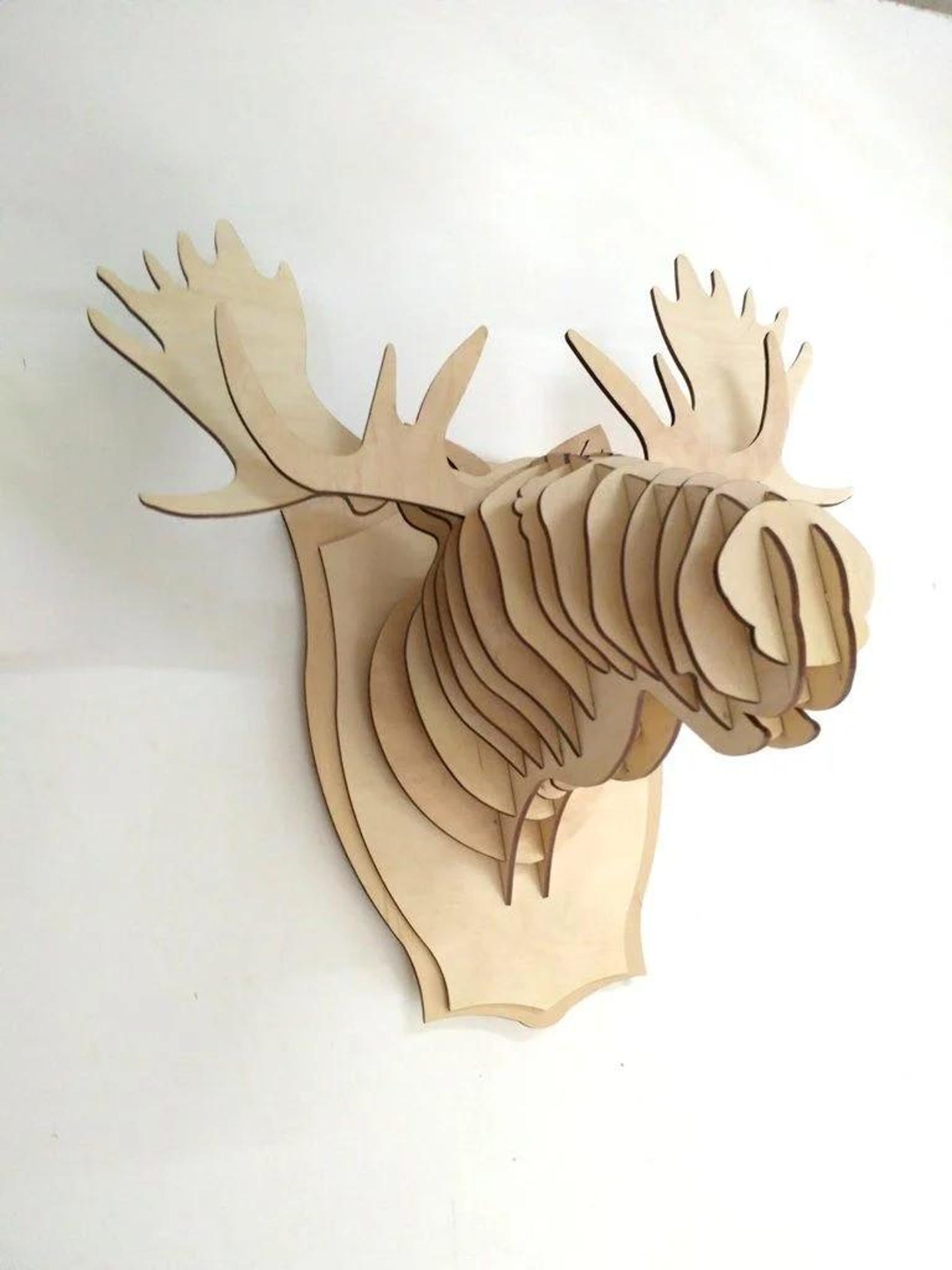 3D Moose Head Template - Laser Cut Wall Art Design - Etsy