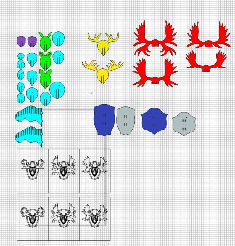 3D Moose Head Template - Laser Cut Wall Art Design - Etsy