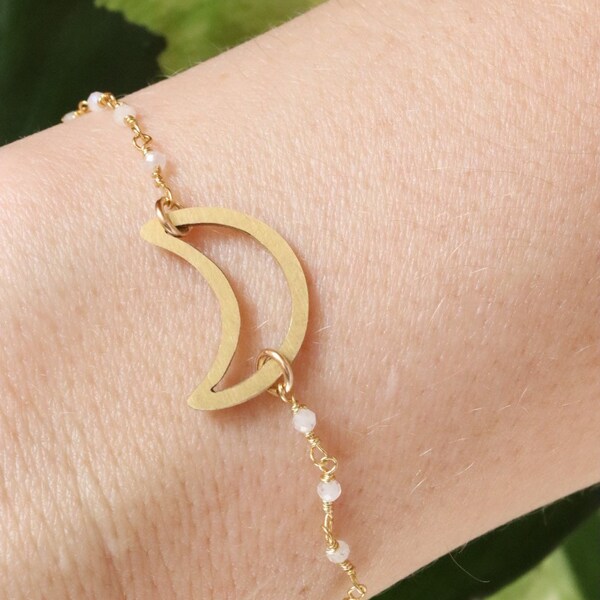 Bracelet pierre de lune - Etsy France