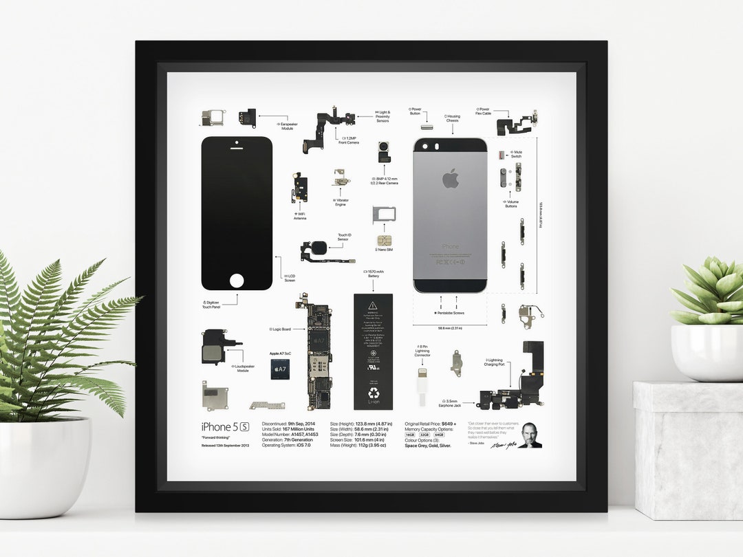 IPhone 5S Framed Wall Art Disassemble iPhone Apple Shadow - Etsy