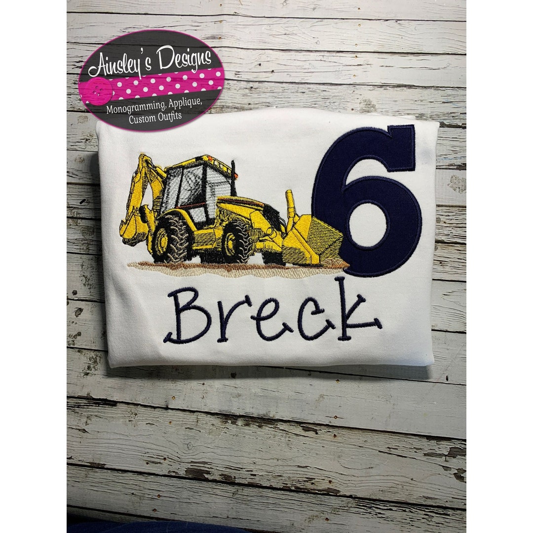 Construction Vehicle Backhoe Birthday Shirt or Bodysuit! Can Be ...