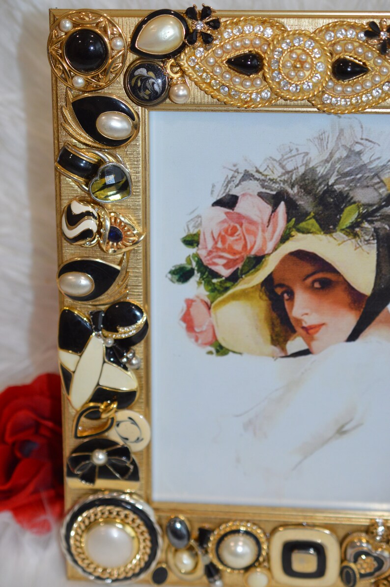 JEWELED JEWELRY DECORATED Rhinestone Embellished Art Picture - Etsy