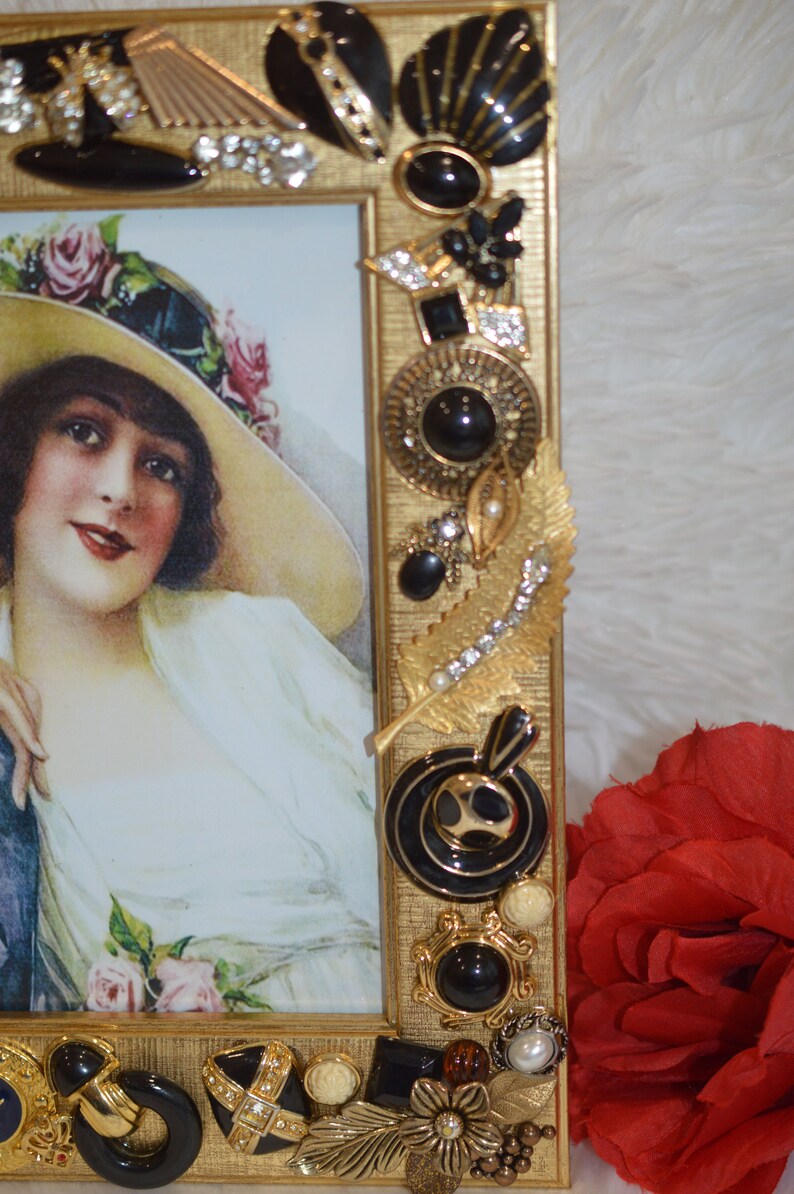 JEWELED JEWELRY DECORATED Rhinestone Embellished Art Picture - Etsy