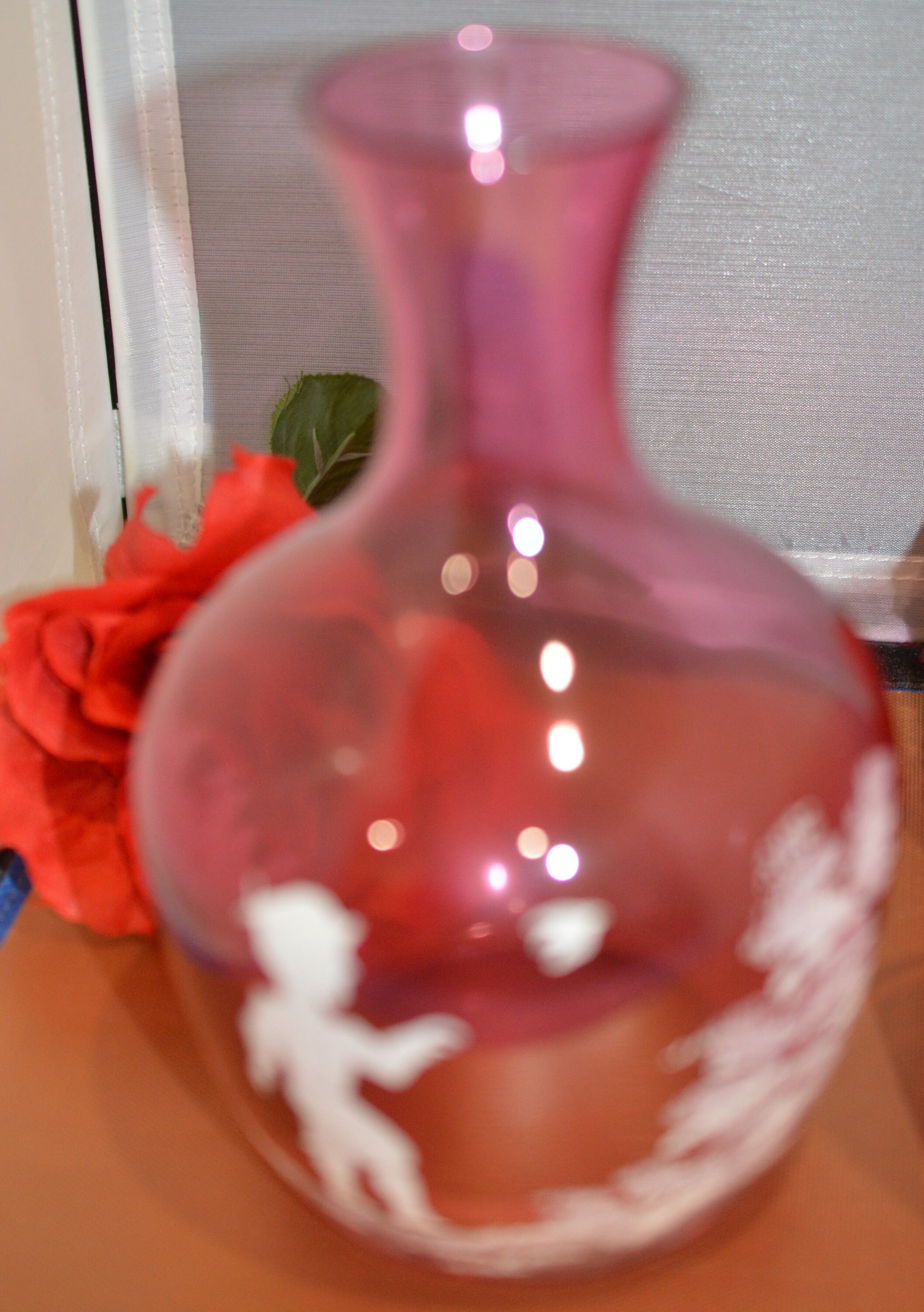 MARY GREGORY CRANBERRY Glass Tumble up Set, Carafe Tumbler, Victorian ...