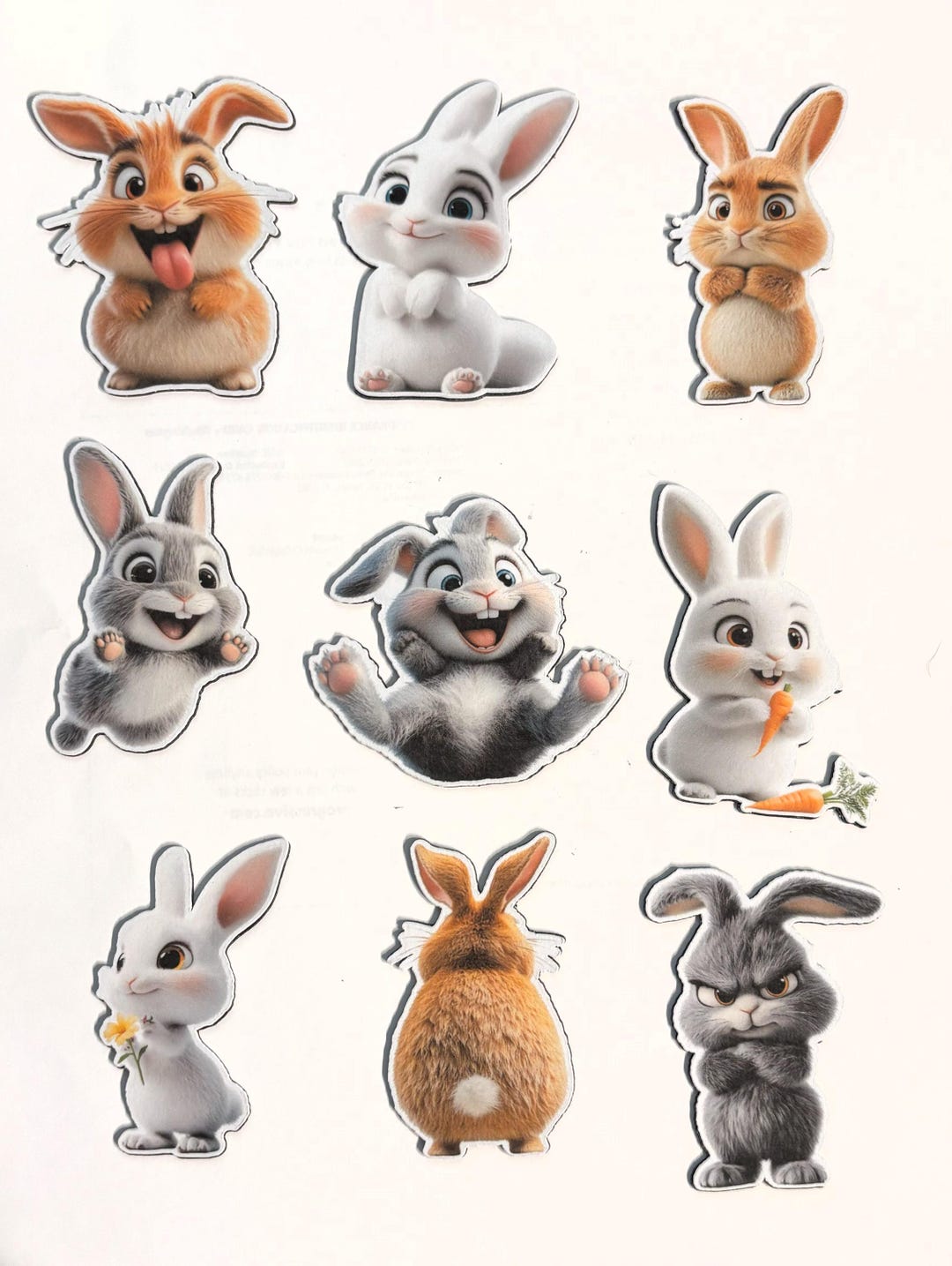 Cartoon Bunny Refrigerator Magnets, Set of 9 - Etsy