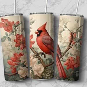 Red Cardinal 20 Oz Tumbler Wrap, Sublimation Design, Straight and ...
