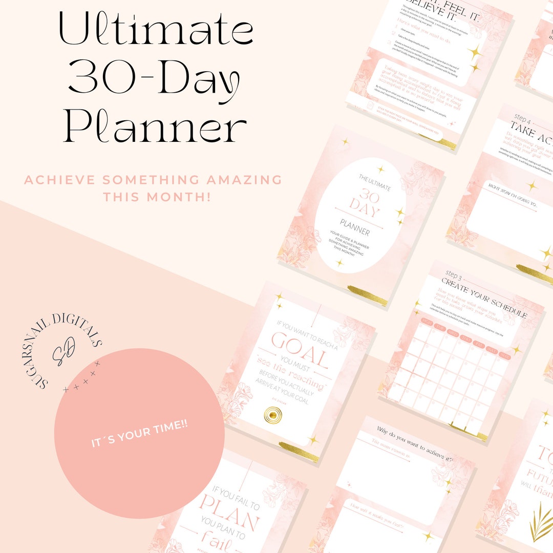 The Ultimate 30-day Planner, Goal Planner, Printable Workbook ...