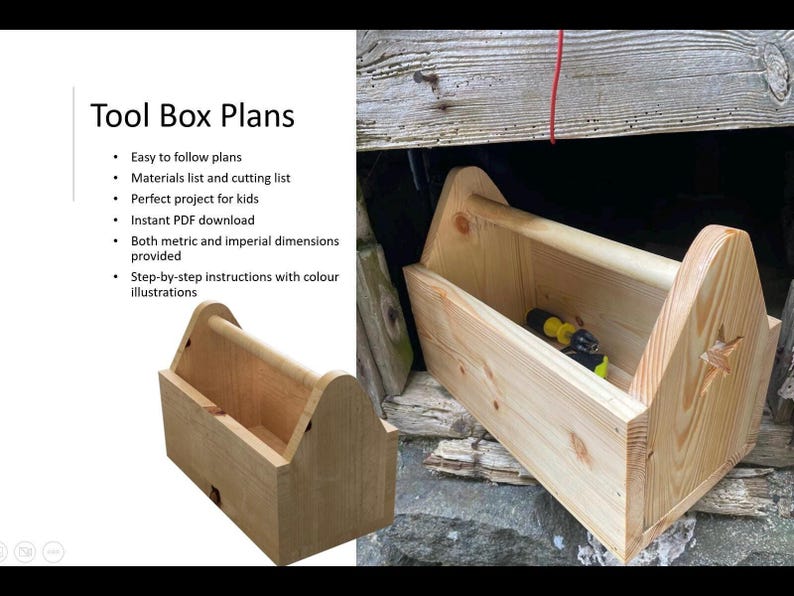 PDF Build Plans for a Tool Box/tote/caddy - Etsy UK
