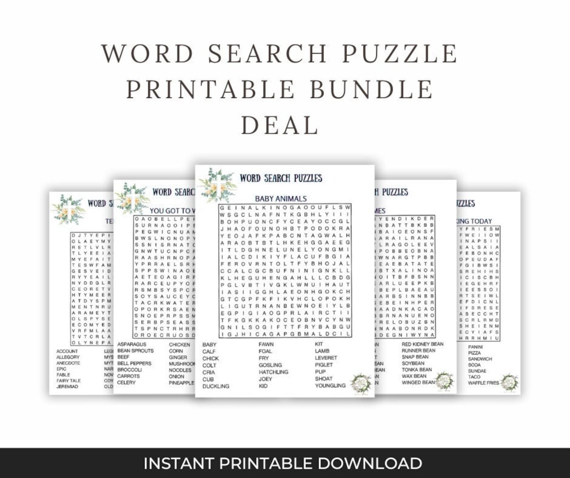 Word Search Puzzle Bundle: 67 Pages of Brain-boosting Fun (digital ...