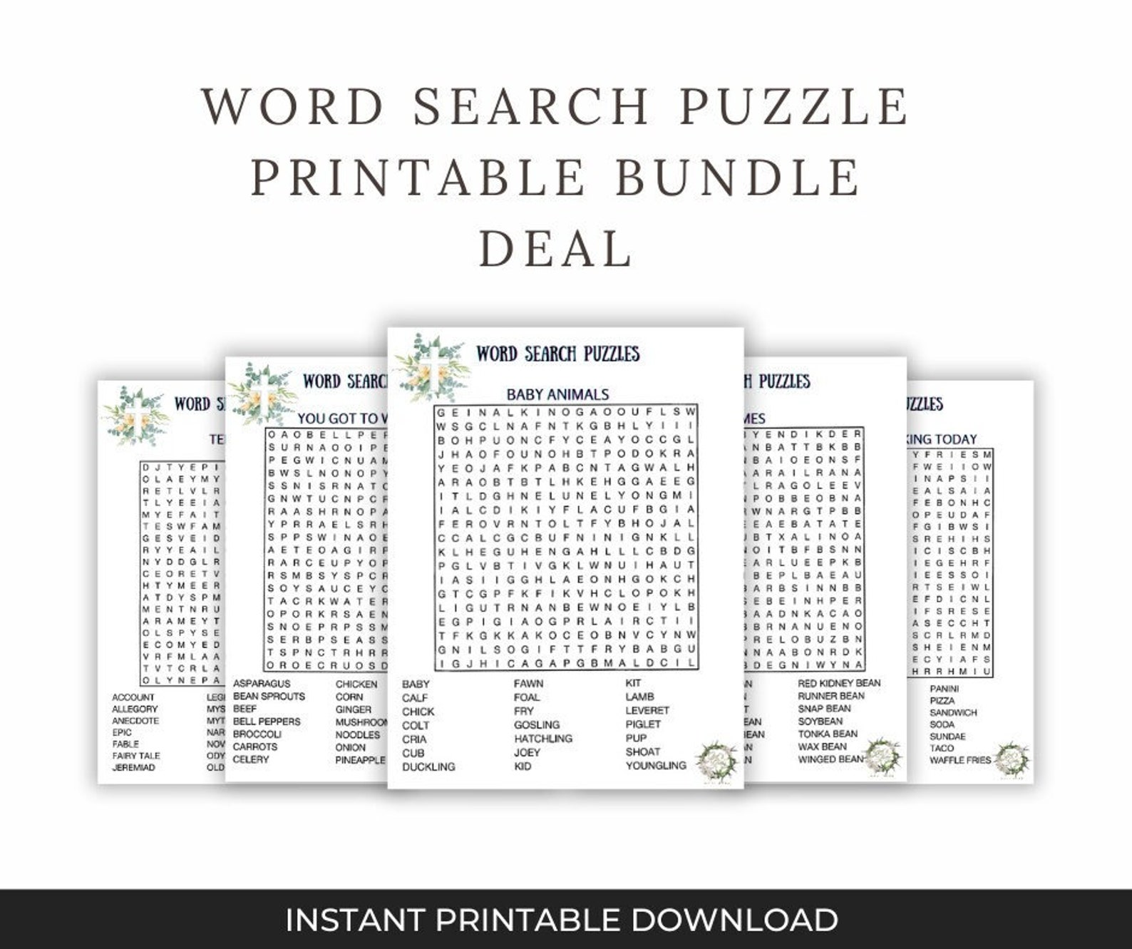 Word Search Puzzle Bundle: 67 Pages of Brain-boosting Fun (digital ...