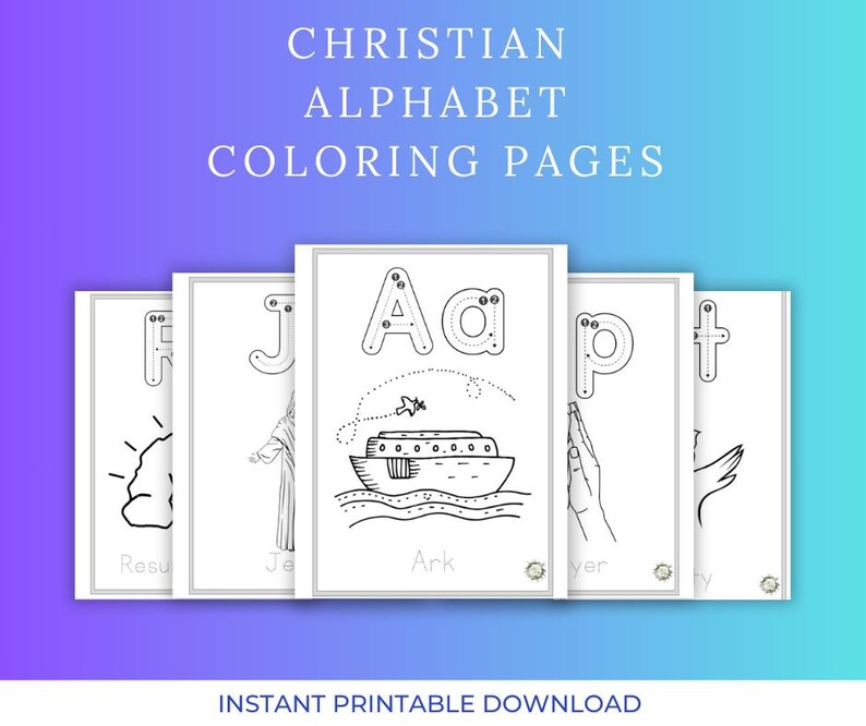 Christian Alphabet Coloring Pages: Learning Printables (digital ...