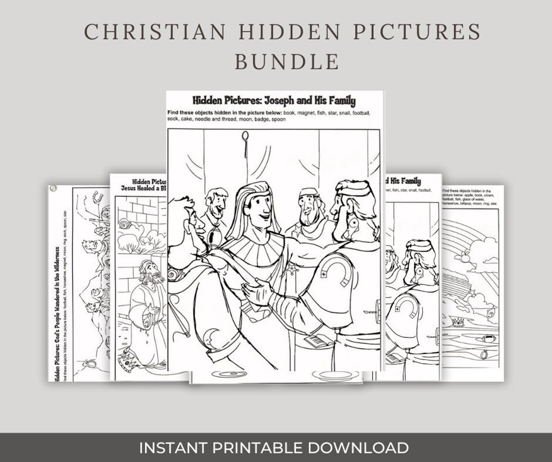 Christian Hidden Pictures: Bible Activity Worksheets (digital Download ...