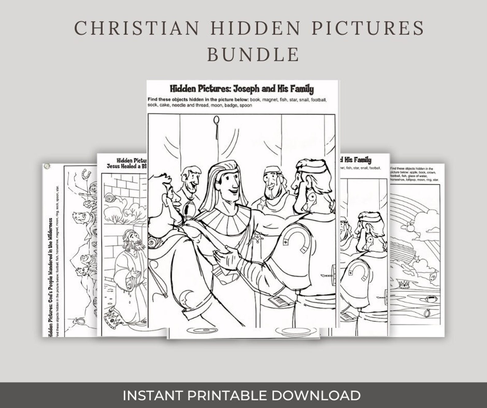 Christian Hidden Pictures: Bible Activity Worksheets (digital Download ...