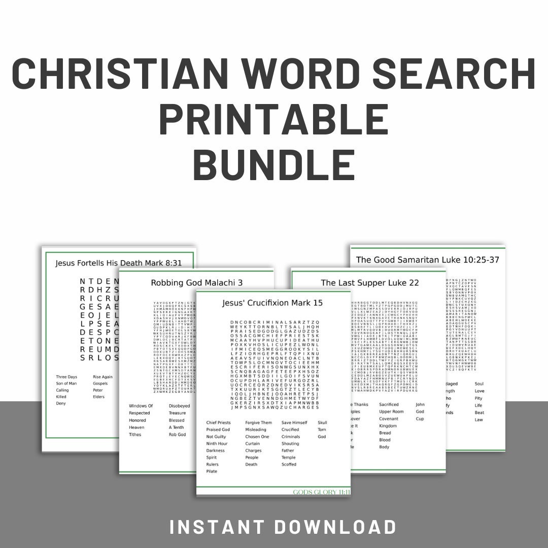 Christian Word Search, Faith-based Puzzles, Christian Activity, Faith ...