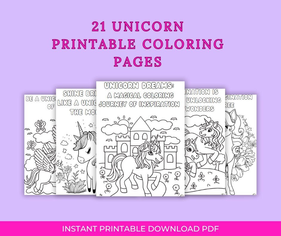 Unicorn Coloring Pages for Kids Kawaii Unicorn Coloring Pages Unicorn ...