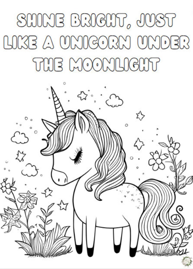 Unicorn Coloring Pages for Kids Kawaii Unicorn Coloring Pages Unicorn ...