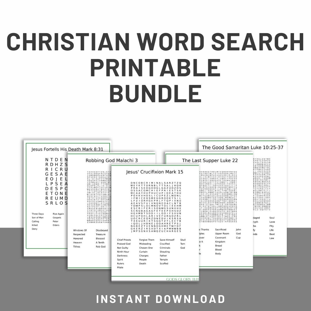 Christian Word Search, Faith-based Puzzles, Christian Activity, Faith ...