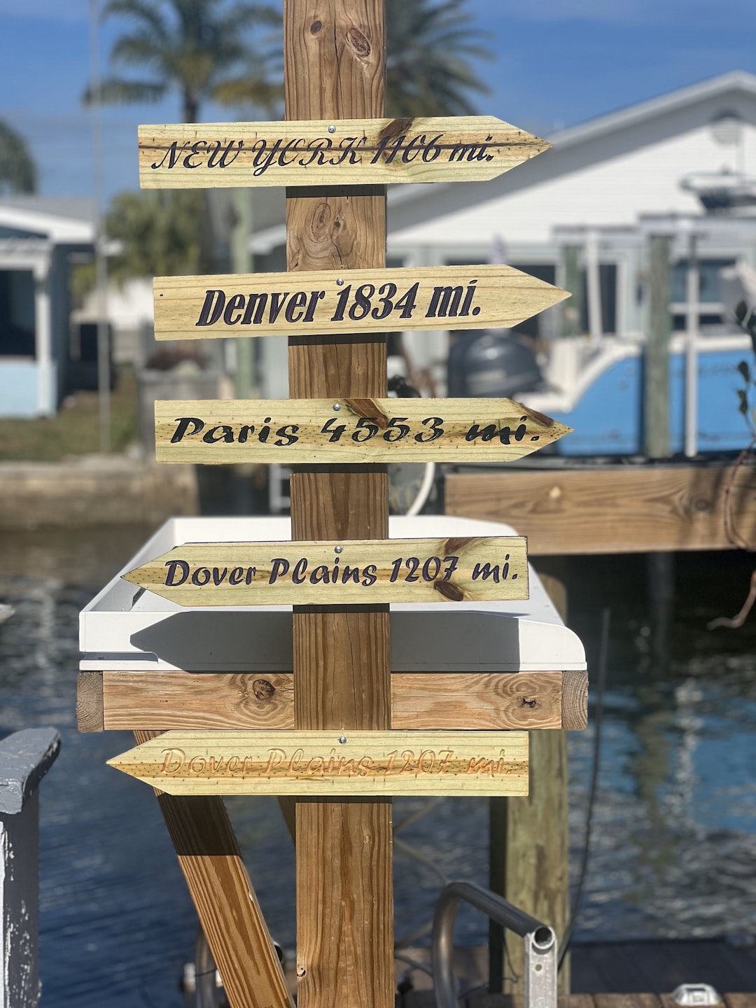Mileage Signs pressure Treated Lumber Long Lasting, 24 Long. - Etsy
