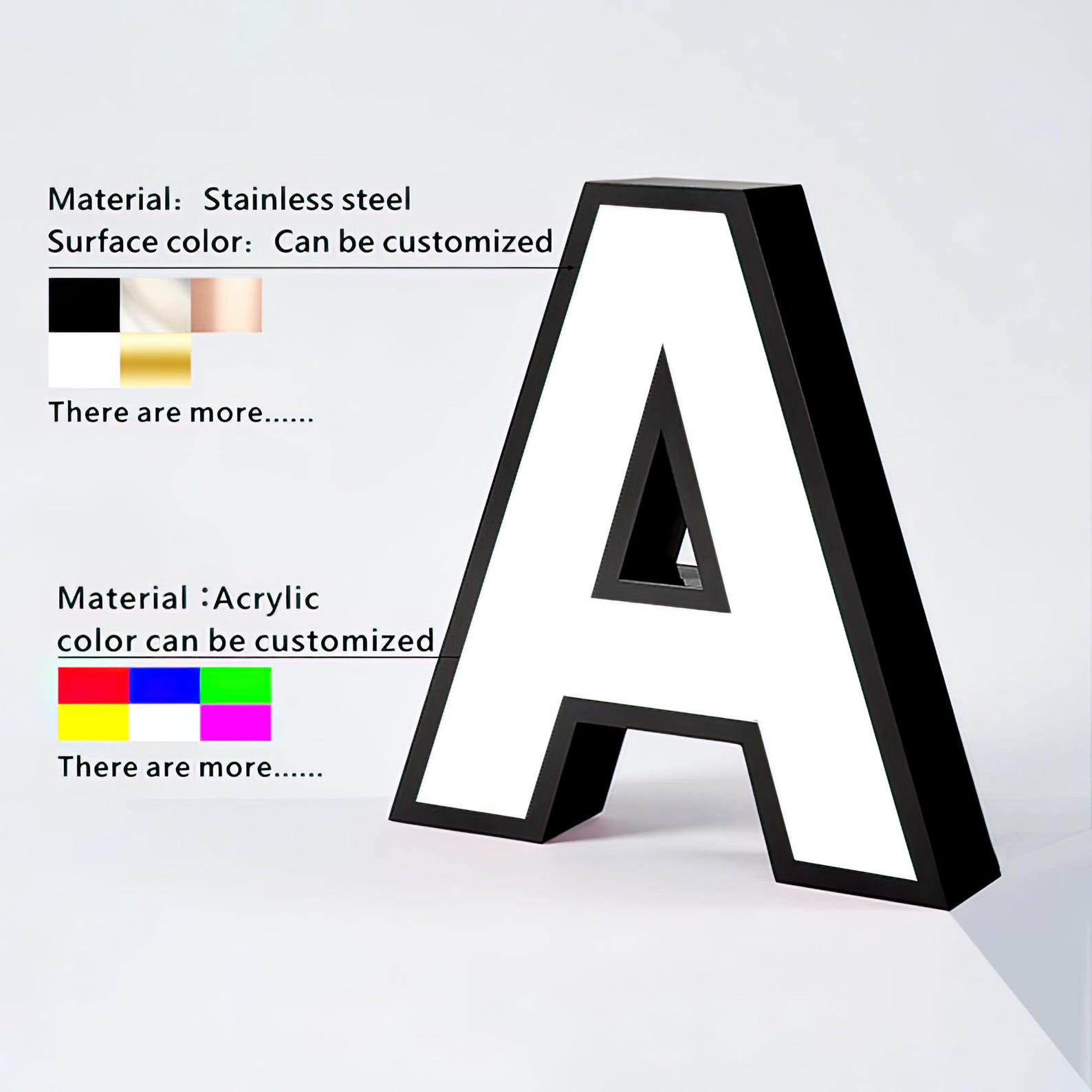 3D Frontlit Letters, 3d Business Sign, Front Light Metal Sign, Lobby ...