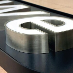 Outdoor Business Custom Led Sign, Backlit Stainless Steel 3D Letter ...