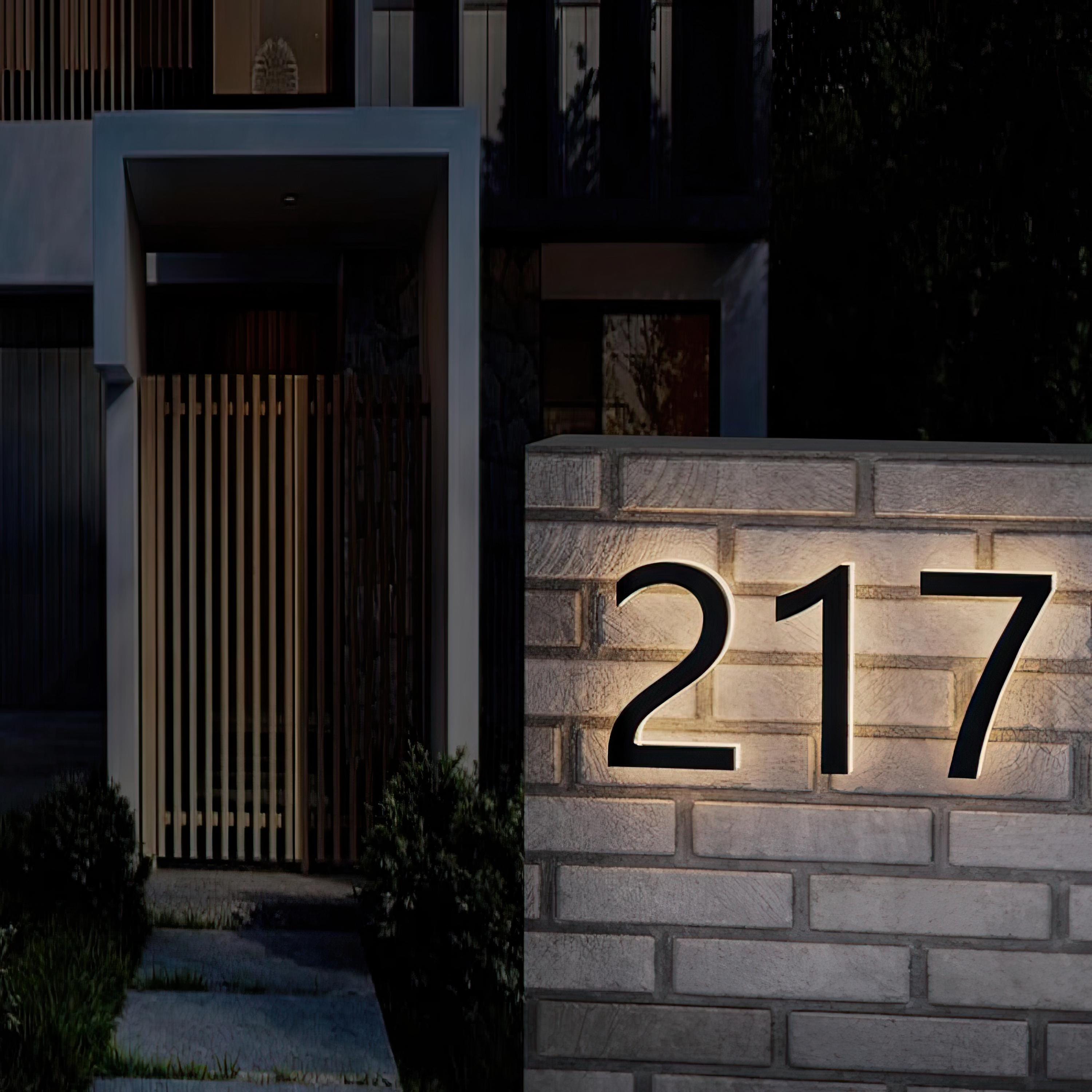 LED House Sign: Modern Backlit Outdoor Address Number Plaque - Etsy