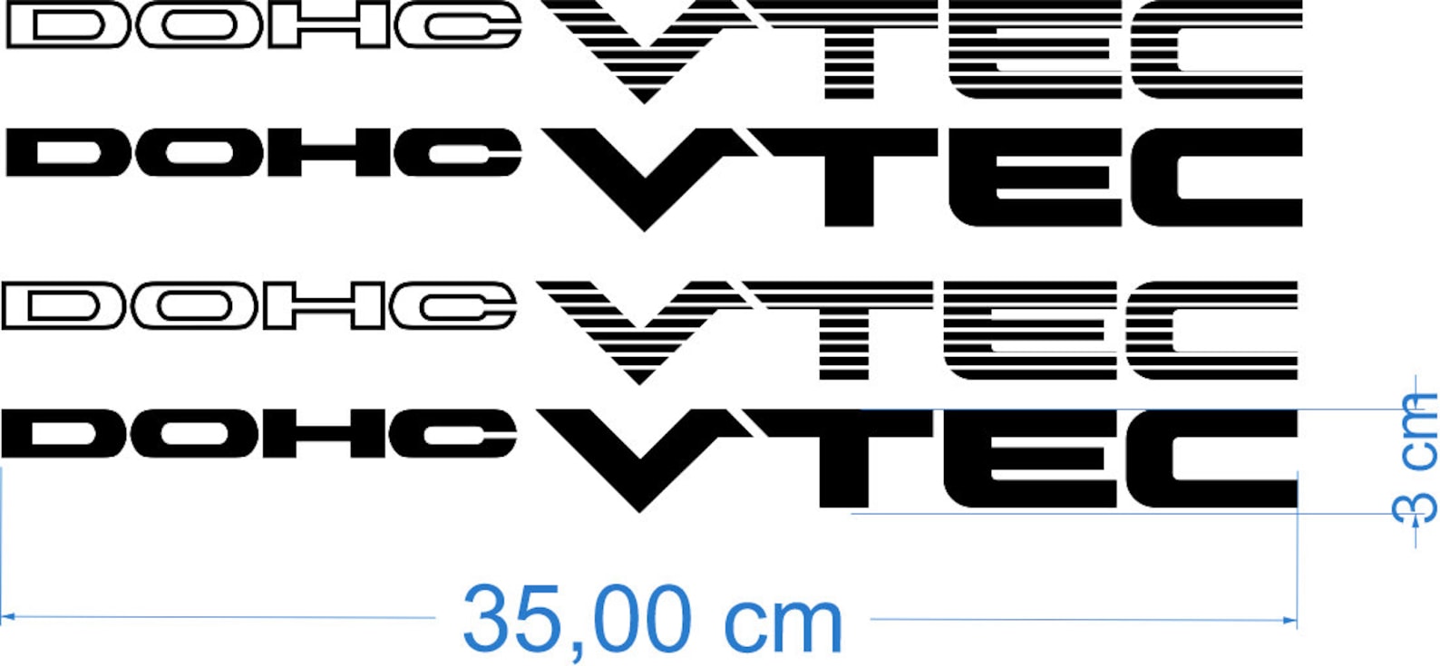 Honda Doch Vtec Logo Sticker 2 Pieces - Etsy