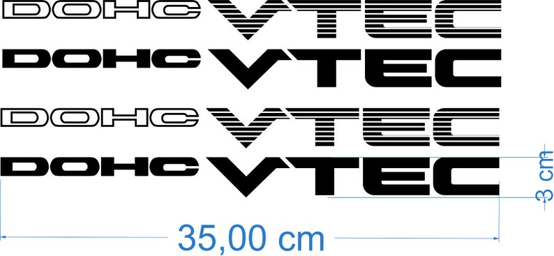 Juego de pegatinas con el logotipo de Honda DOHC VTEC personalizado 2 ...