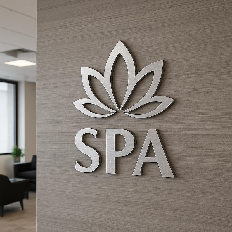 Custom 3D Laser Cut Business Logo Sign: Stainless Steel or Acrylic - Etsy