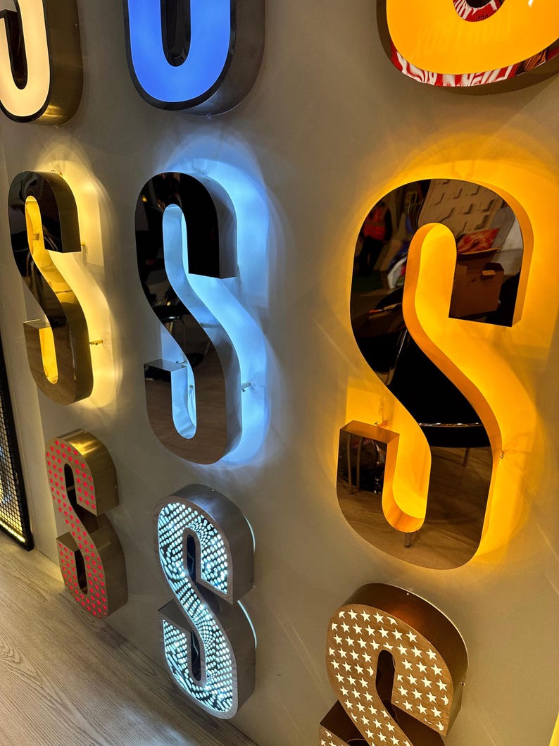 Custom 3D Metal Business Sign, LED Halo Lit Office Wall Sign - Etsy