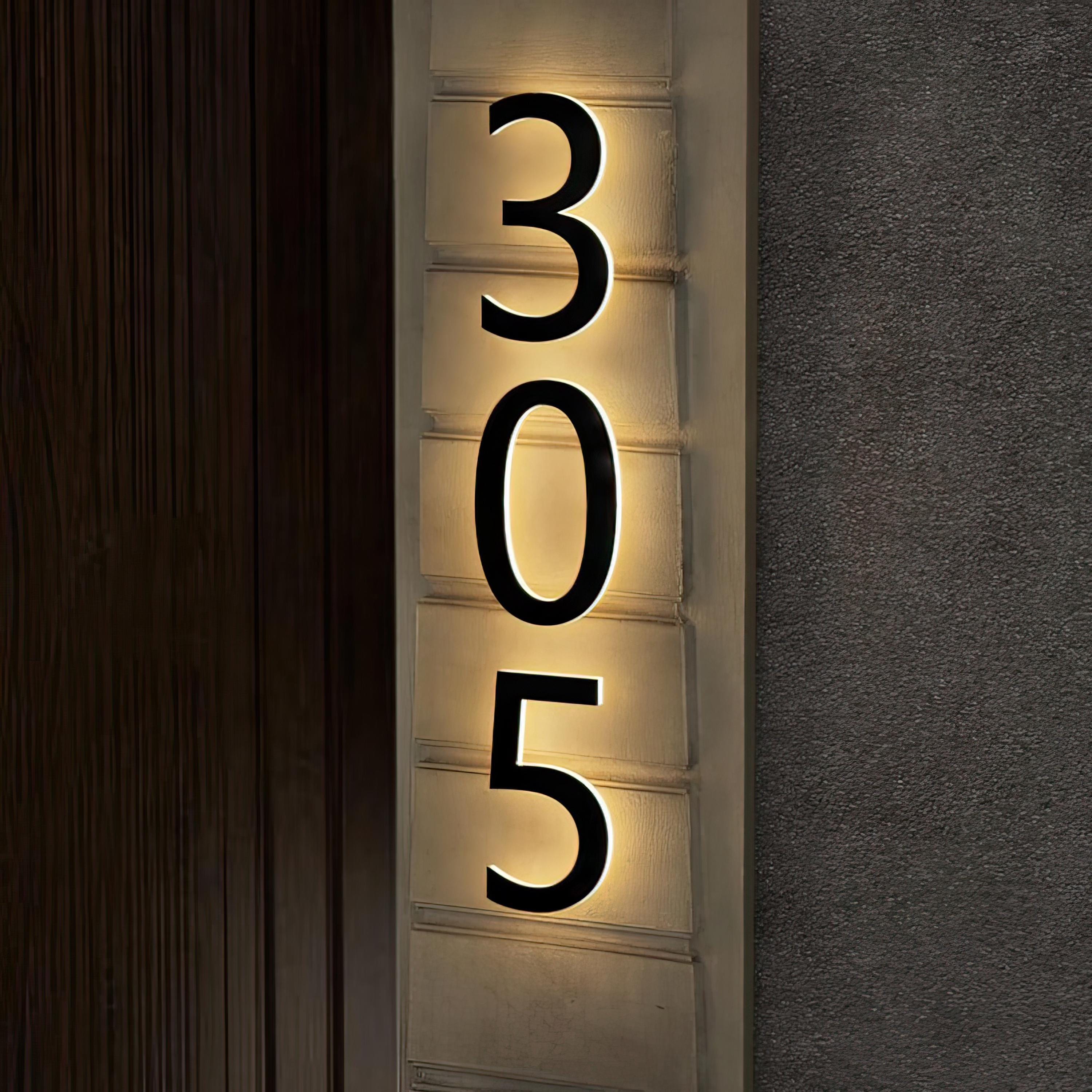 LED House Sign: Modern Backlit Outdoor Address Number Plaque - Etsy