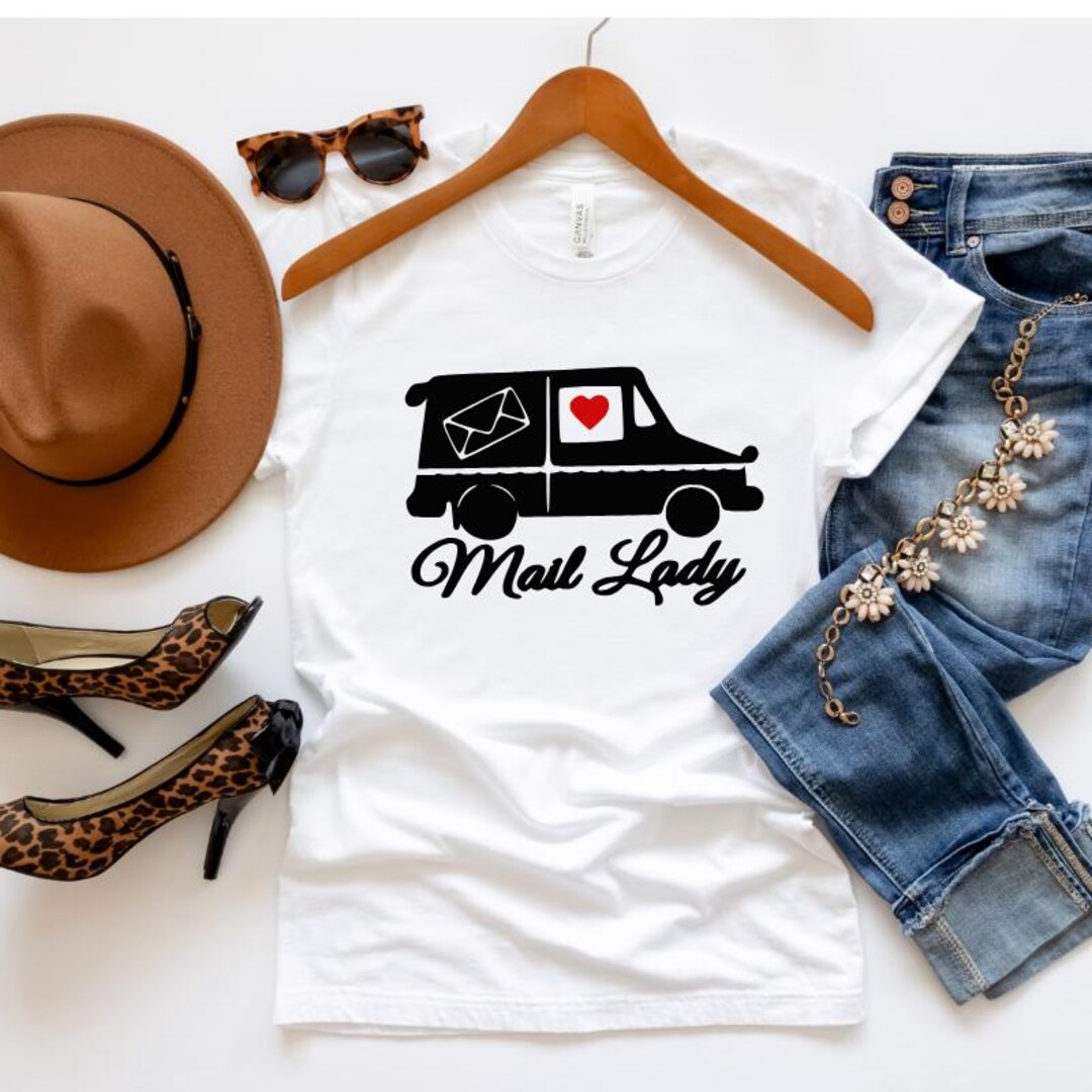 USPS Mail Lady T Shirt, Post Office, Mail Truck ,graphic Design ...