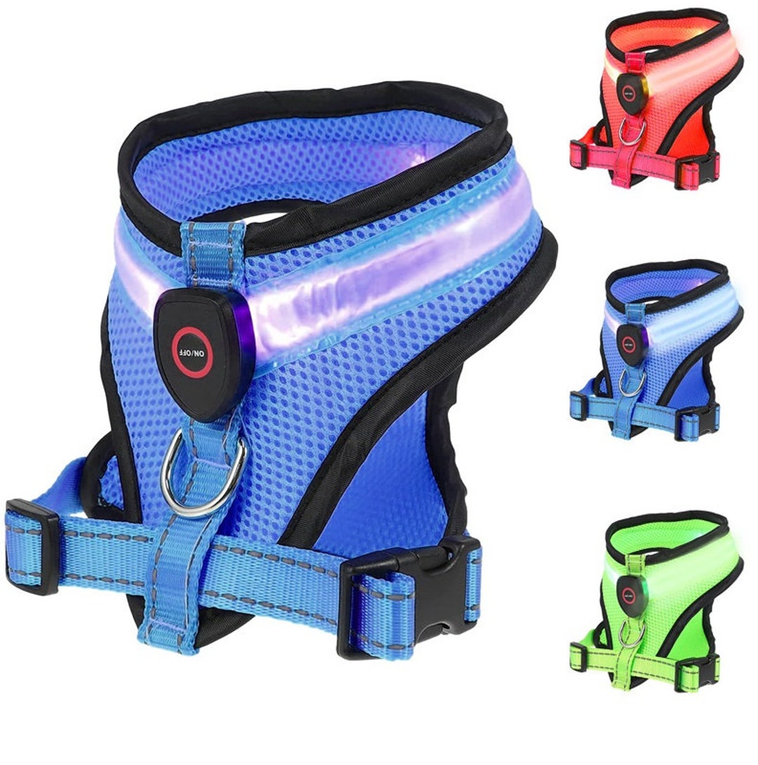 LED Dog Collar Mesh Collar Dogs Harness Cat USB NEW Reflectors - Etsy