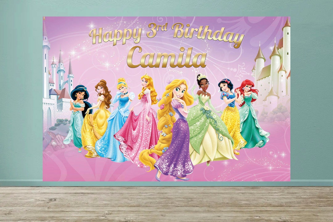Princess Birthday Banner Princess Personalized Birthday - Etsy