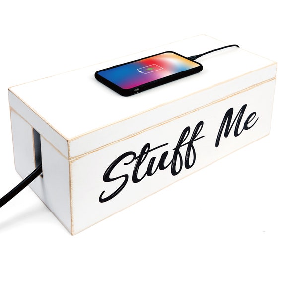 Cable Management Box Wood Cord Organizer With Lid Wooden - Etsy
