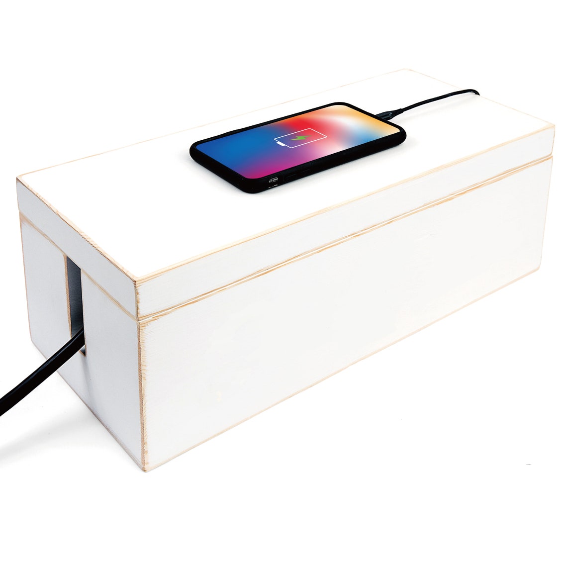 Cable Management Box Wood Cord Organizer With Lid Wooden - Etsy