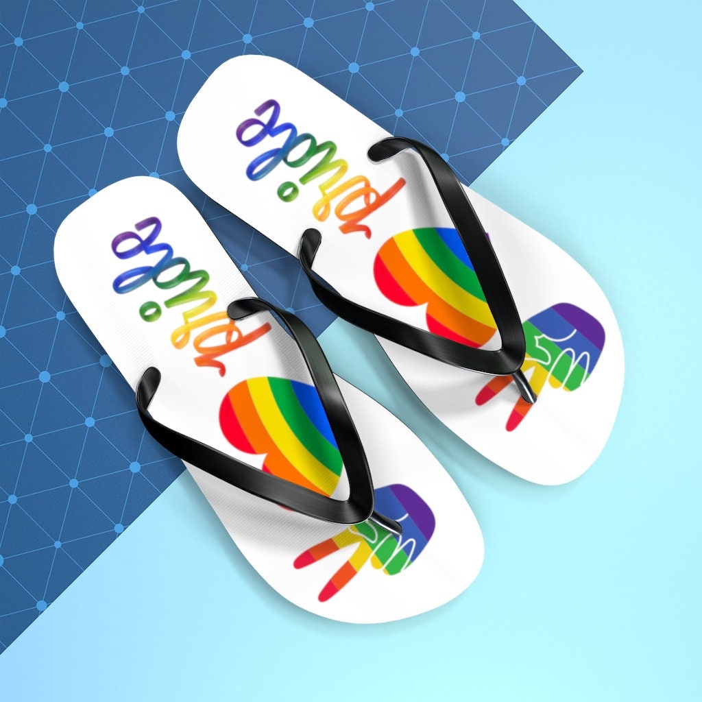 Peace Love Pride Flip Flops Rainbow Flag Flip Flop Gay Pride | Etsy