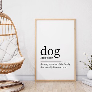 Dog Definition Print, Dog Dictionary Print, Birthday Gift Idea, Gift ...