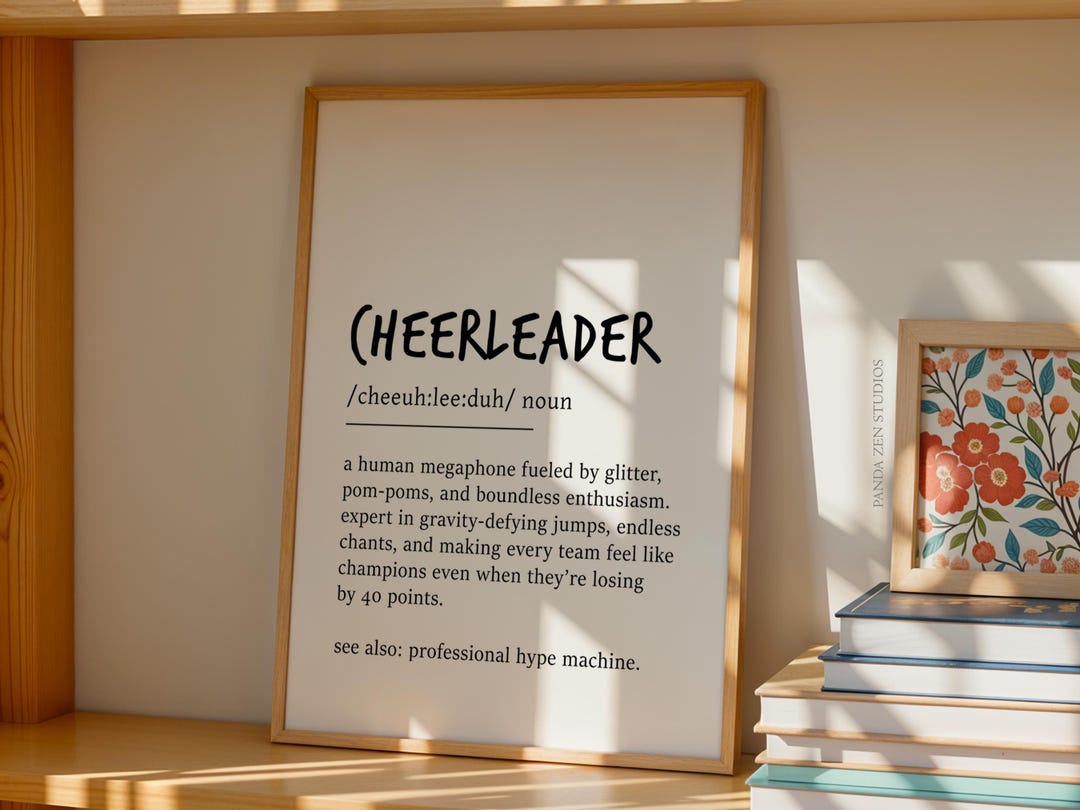 Cheerleader Definition Print, Gift for Pep Squad Enthusiasts ...