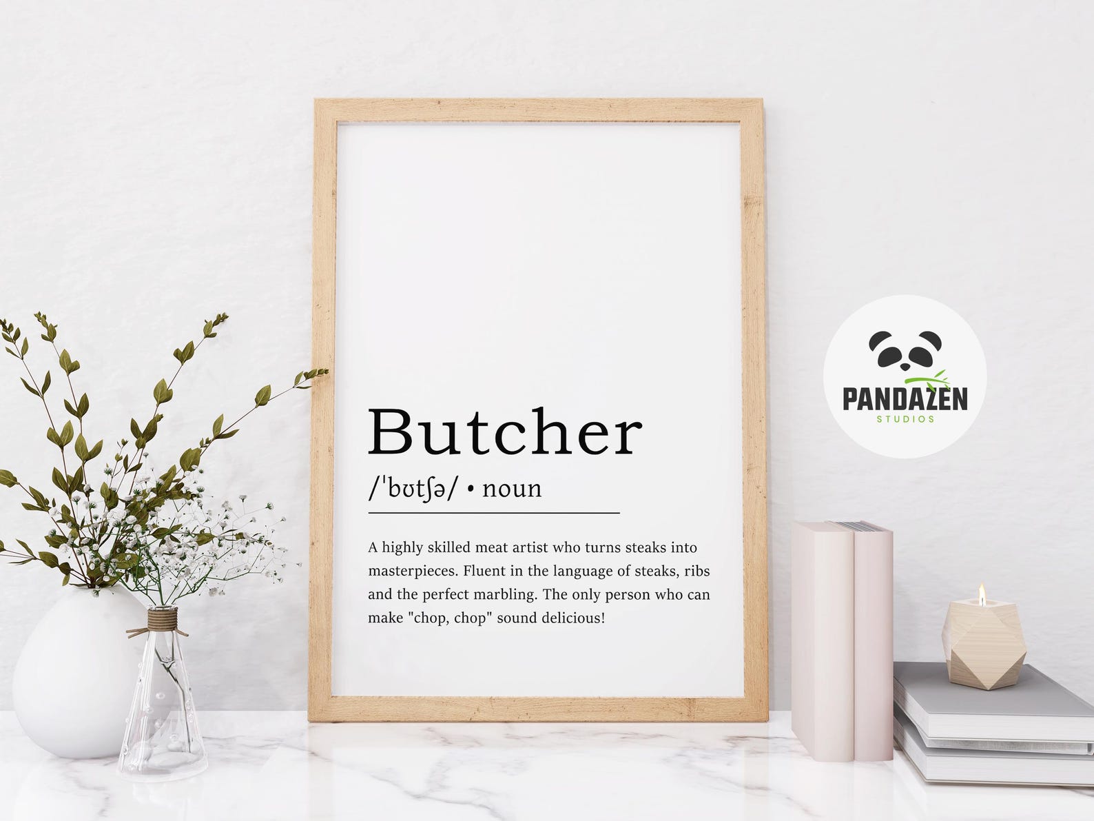 Butcher Definition Print, Funny Butcher Wall Art, Meat Lover Gift ...