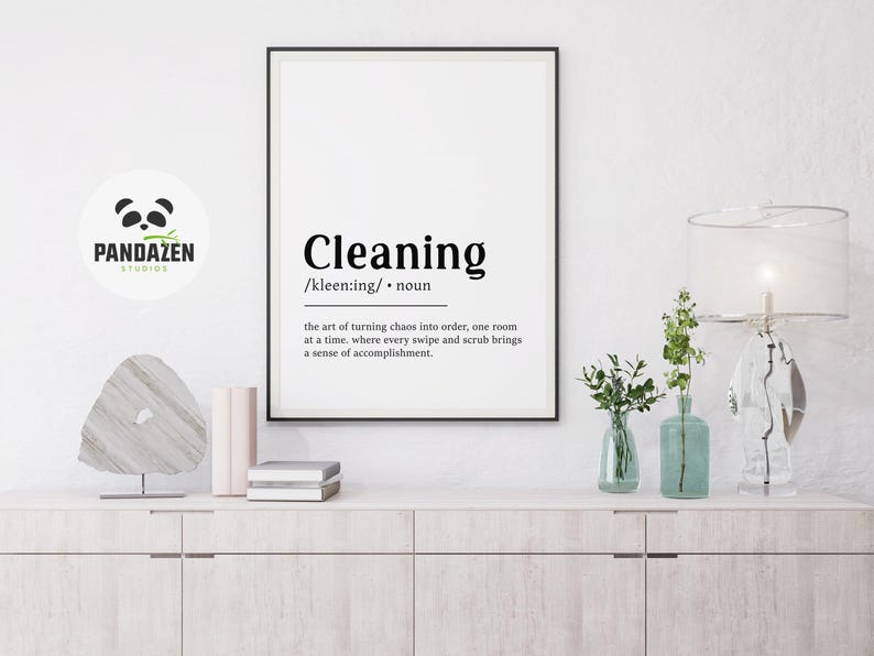 Cleaning Definition Print, Cleaning Printable Wall Art, Cleaning ...