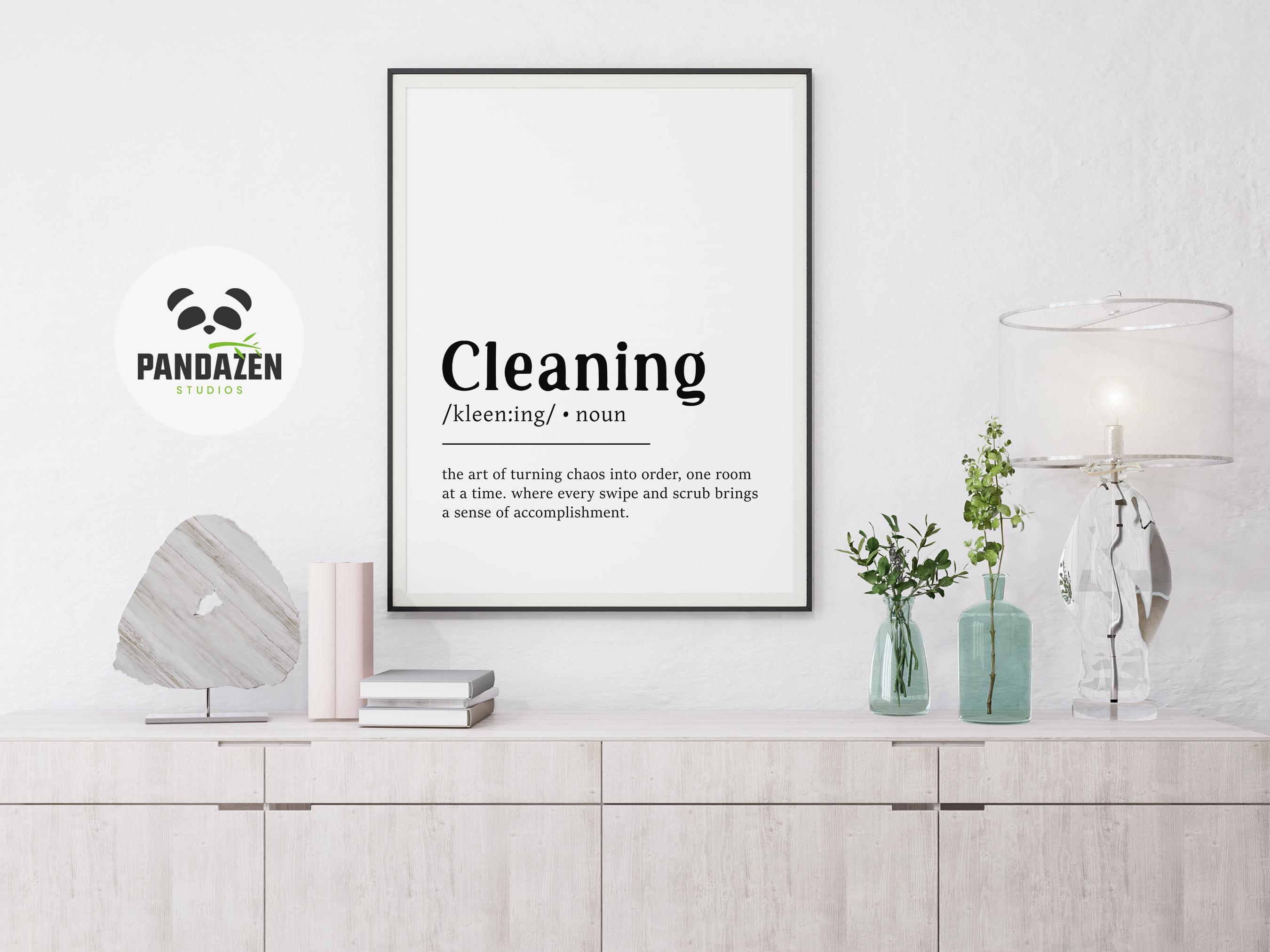 Cleaning Definition Print, Cleaning Printable Wall Art, Cleaning ...