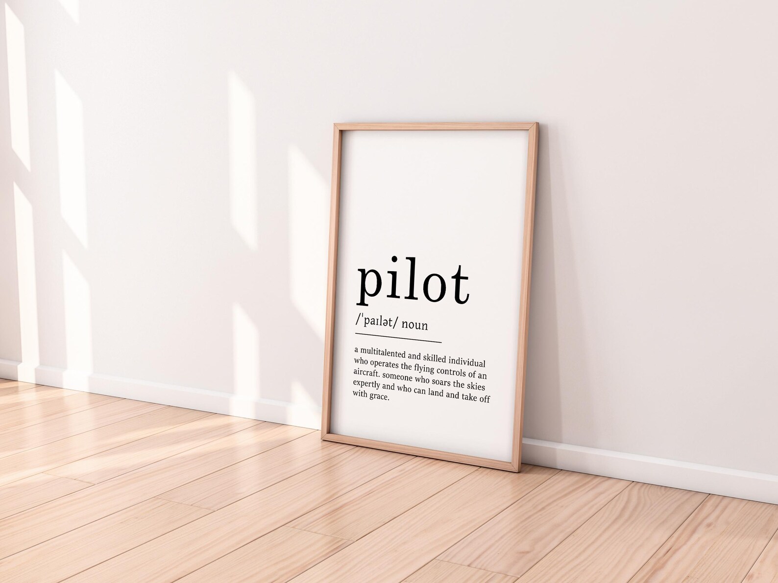 Pilot Definition Print, Pilot Definition Meaning, Printable Wall Art ...