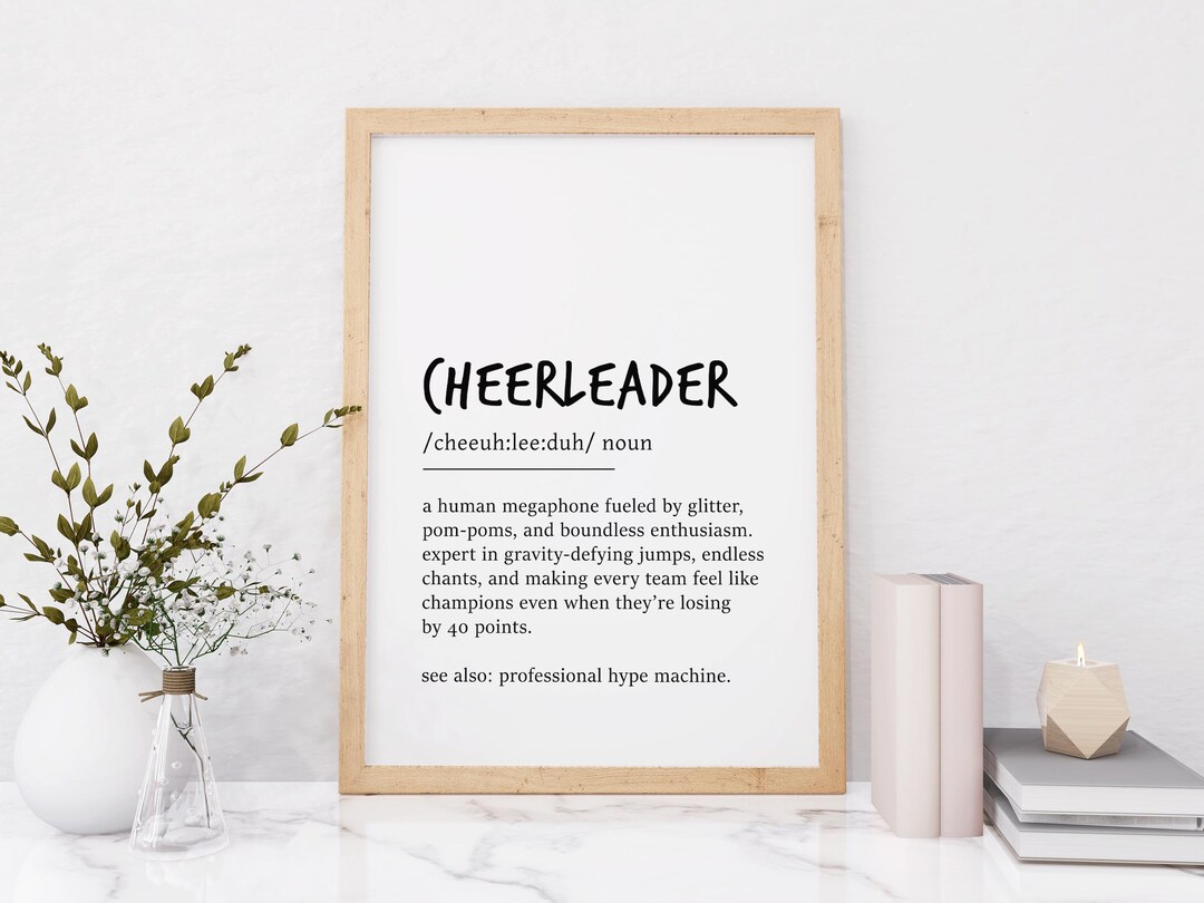 Cheerleader Definition Print, Gift for Pep Squad Enthusiasts ...